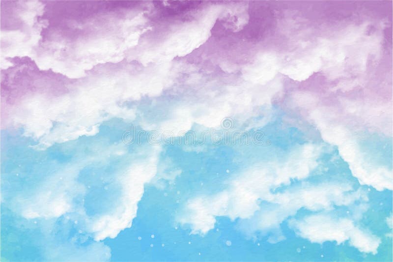 Hand Painted Watercolor Pastel Sky Background Vector Design Stock ...