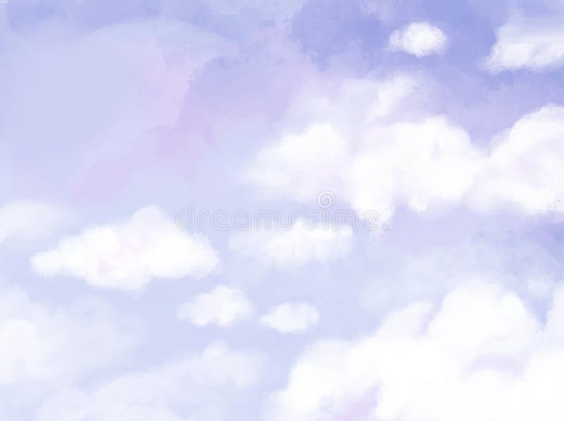 Hand Painted Watercolor Pastel Sky Background Vector Illustration ...