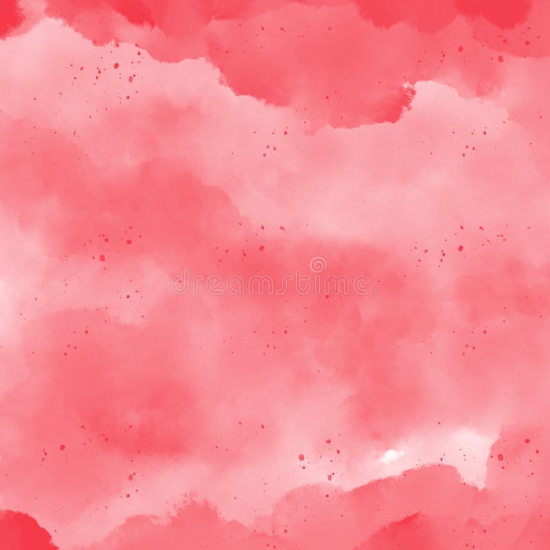 Hand Painted Watercolor Red Sky and Clouds, Abstract Watercolor ...