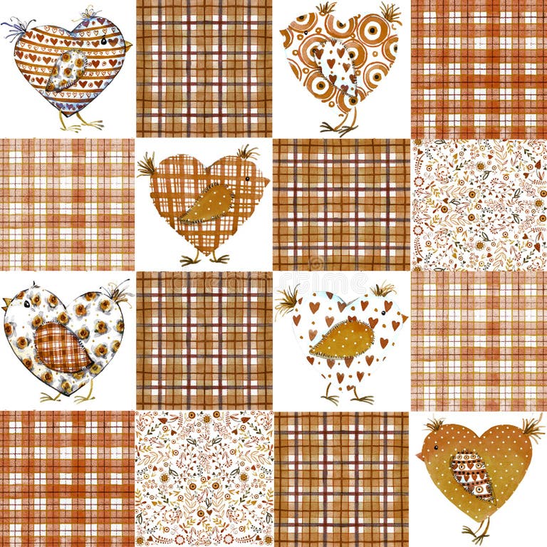 Vintage Patchwork Seamless Pattern. Stock Illustration - Illustration ...