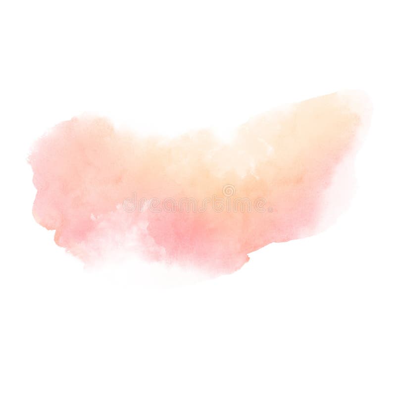 Hand Painted Wet Pink or Ink Watercolor Splash on White Background ...