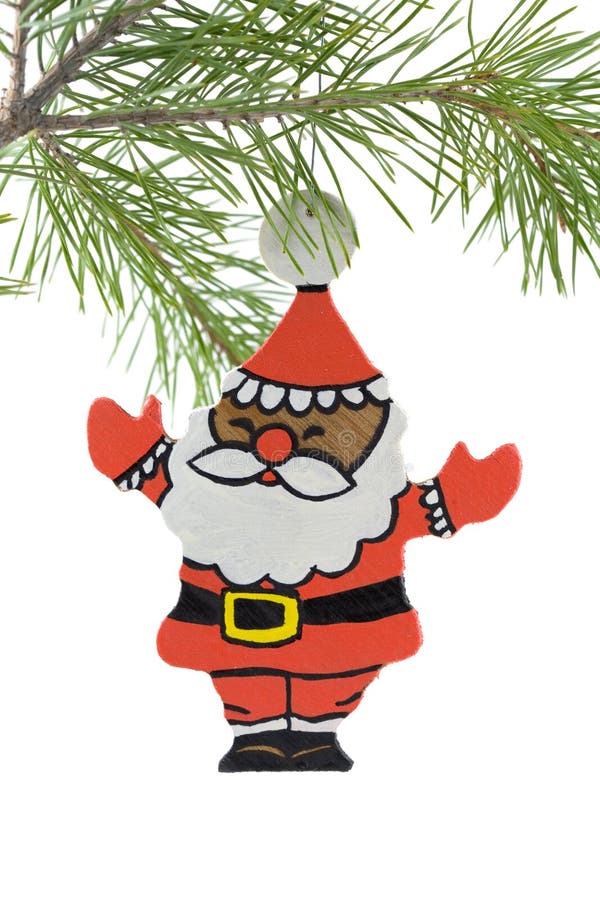 Hand Painted Wood Santa Christ Stock Photo - Image of branch, cutout ...