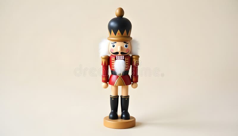 Hand-Painted Wooden Nutcracker Figurine Isolated Stock Image - Image of ...
