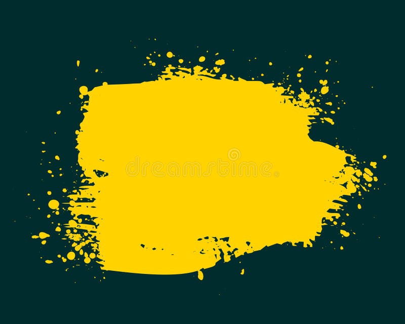 Hand Painted Yellow Ink Splatter Texture Background Design Stock Vector ...