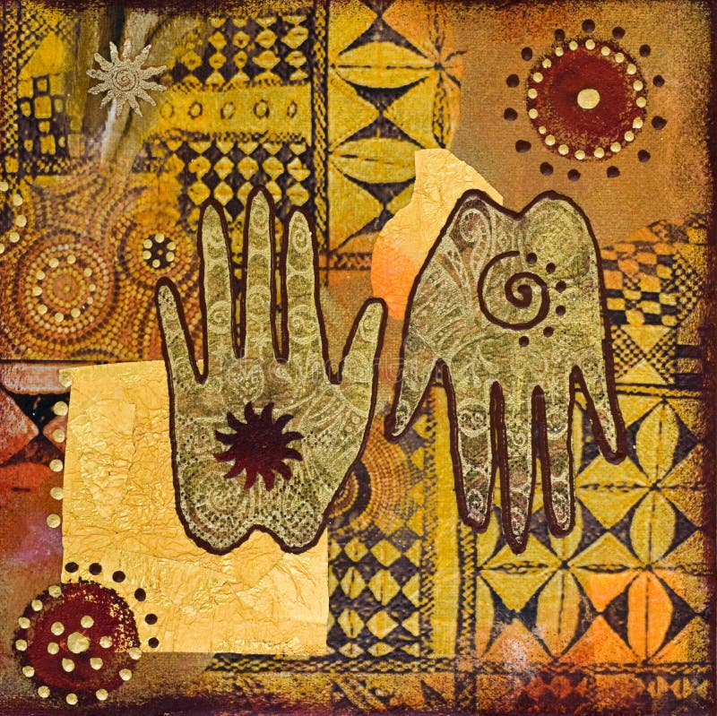 Hand collage artwork stock illustration. Illustration of symbol - 13670378