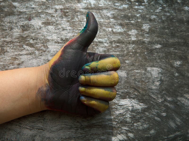 Hand Painting with Color Sign Symbol Stock Photo - Image of colorful ...