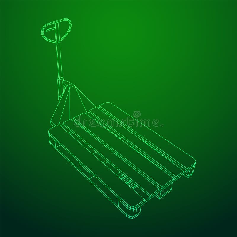 Hand Pallet Jack Lift. Manual Forklift. Stock Vector - Illustration of ...