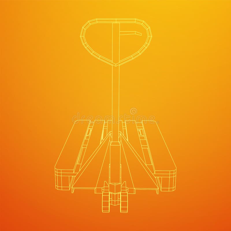 Hand Pallet Jack Lift. Manual Forklift. Stock Vector - Illustration of ...