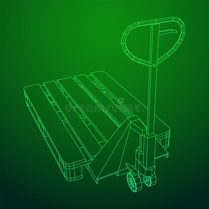 Hand Pallet Jack Lift . Manual Forklift. Stock Vector - Illustration of ...