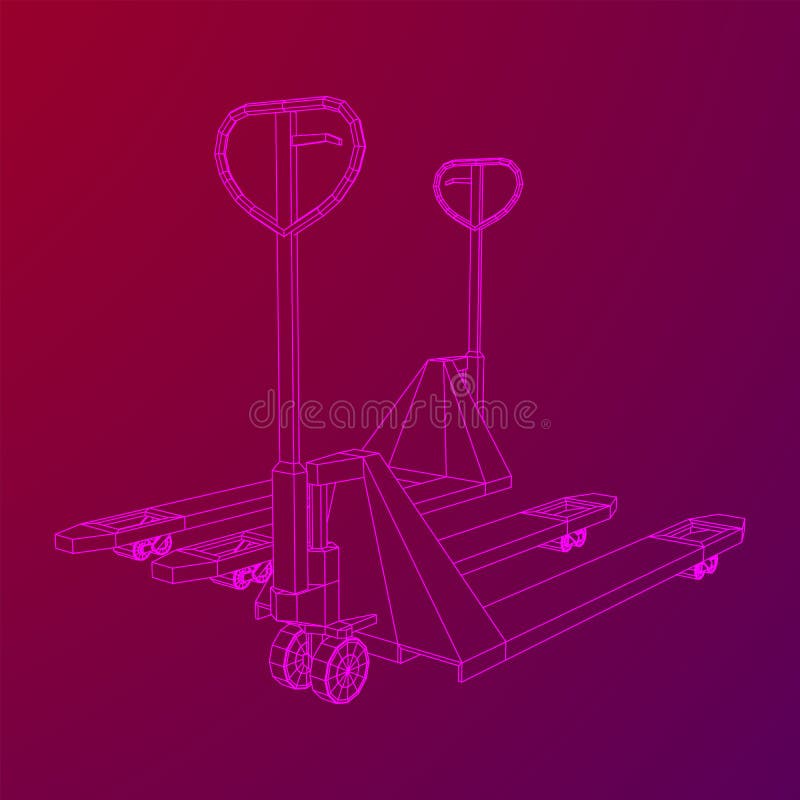 Hand Pallet Jack Lift. Manual Forklift. Stock Vector - Illustration of ...