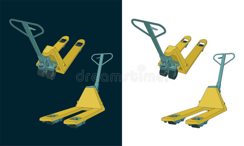 Hydraulic Hand Stacker Truck Blueprints Stock Vector - Illustration of ...