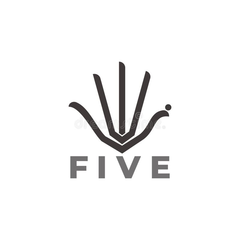 Hand Palm Five Fingers Symbol Logo Vector Stock Vector - Illustration ...