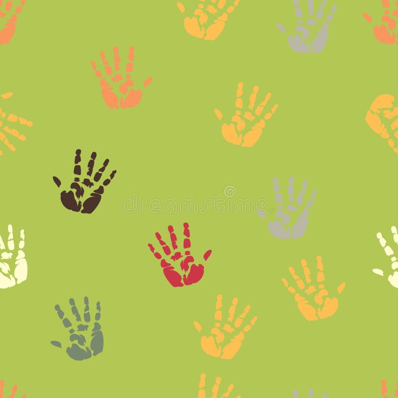 Hand Palm Ink Splash Print Seamless Background Stock Vector ...