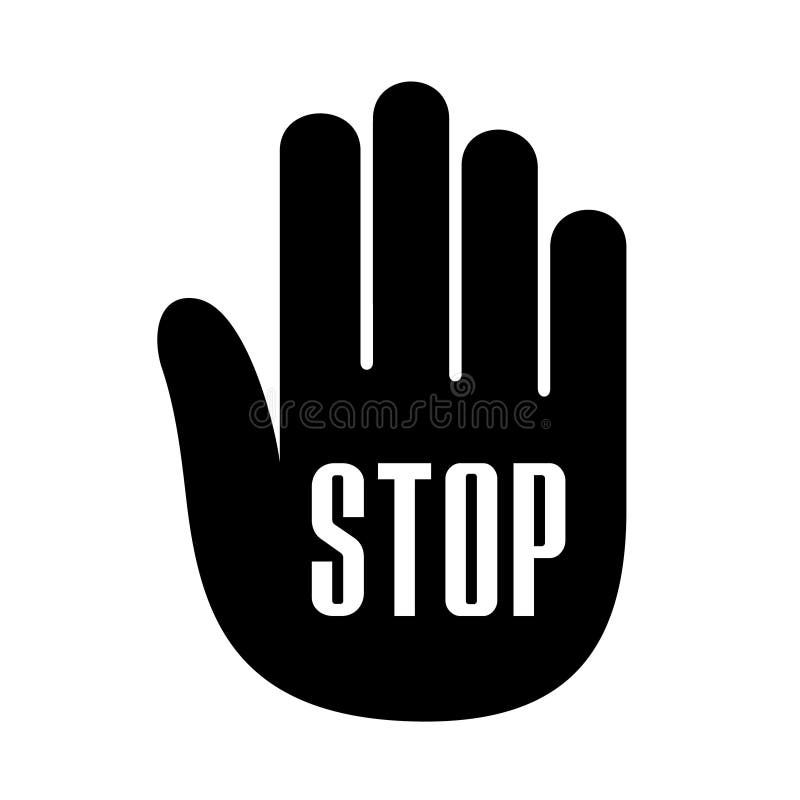Hand No Stop Palm Open Up Logo. Simple Style. Stock Illustration ...