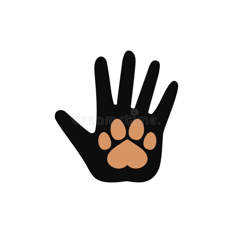 Dog Paw Human Hand Logo Background Stock Illustrations – 405 Dog Paw ...