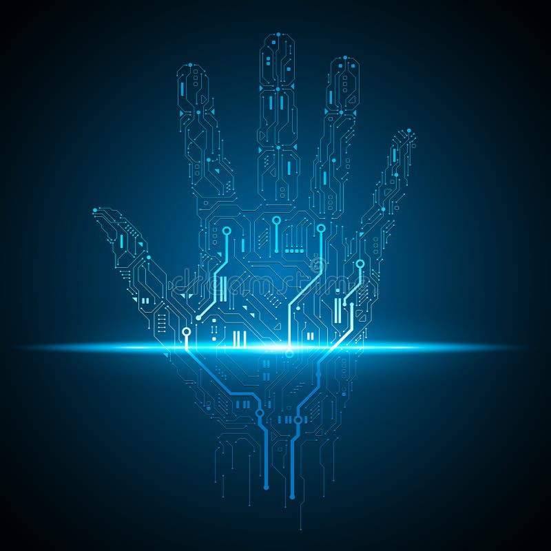 Hand Palm Scaning Technology Background Stock Vector - Illustration of ...