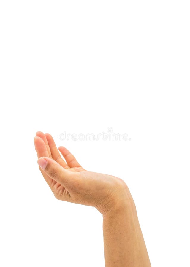 Hand with Palm Up with Empty Space for Adding Text Above Stock Image ...
