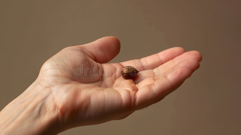 A Hand (palm Up) Holding a Single Seed Generative Ai Stock Illustration ...