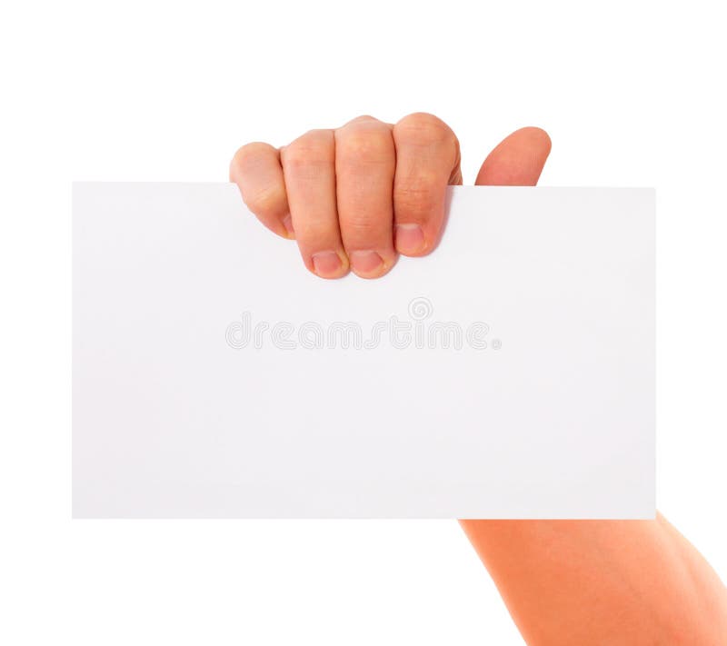 Female Teen Hand Showing Blank Paper Sheet Stock Photo - Image of human ...