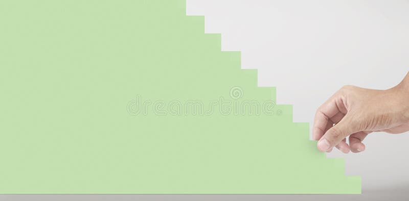 Hand and Paper Cut Out Figure on Increasing Arranged Blocks Stock Photo ...