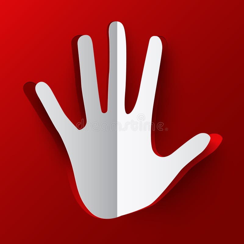 Hand. Paper Paper Cut Palm Hand Stock Illustration - Illustration of ...