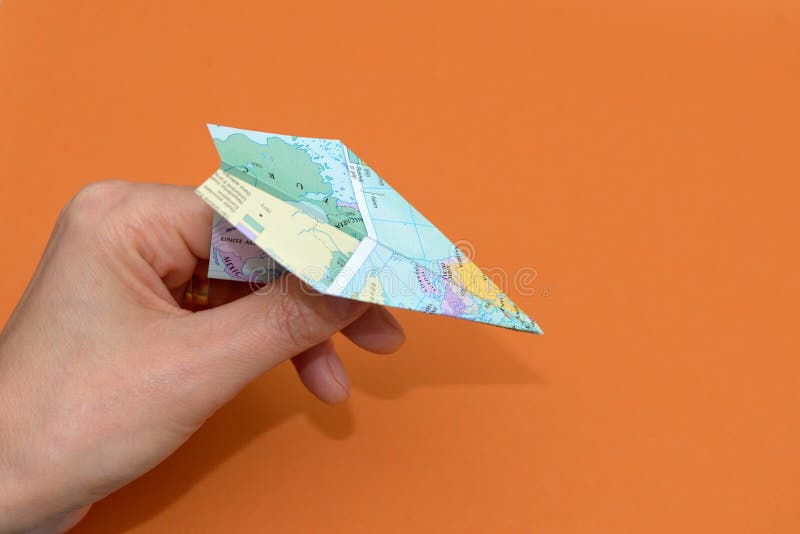 Hand With Paper Planes From World Map Stock Image - Image of atmosphere ...