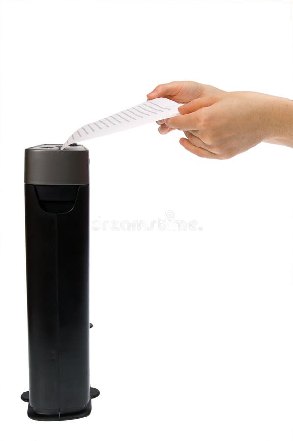 Hand and paper shredder stock image. Image of safety - 12074473