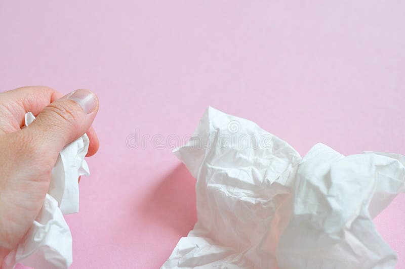 Hand with paper tissues stock photo. Image of organ - 333009994