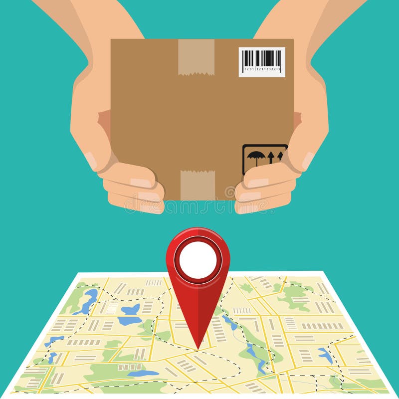 The Hand that is Holding the Parcel. Delivery Concept. Vector Il Stock ...