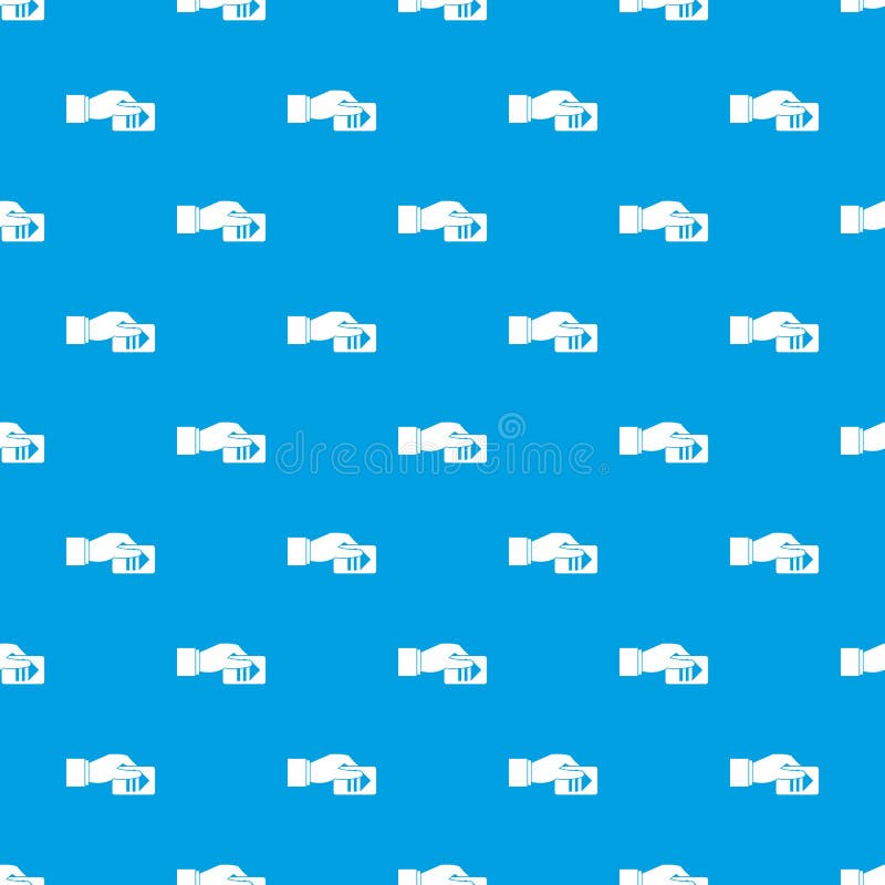 Hand with Parking Ticket Pattern Seamless Blue Stock Vector ...