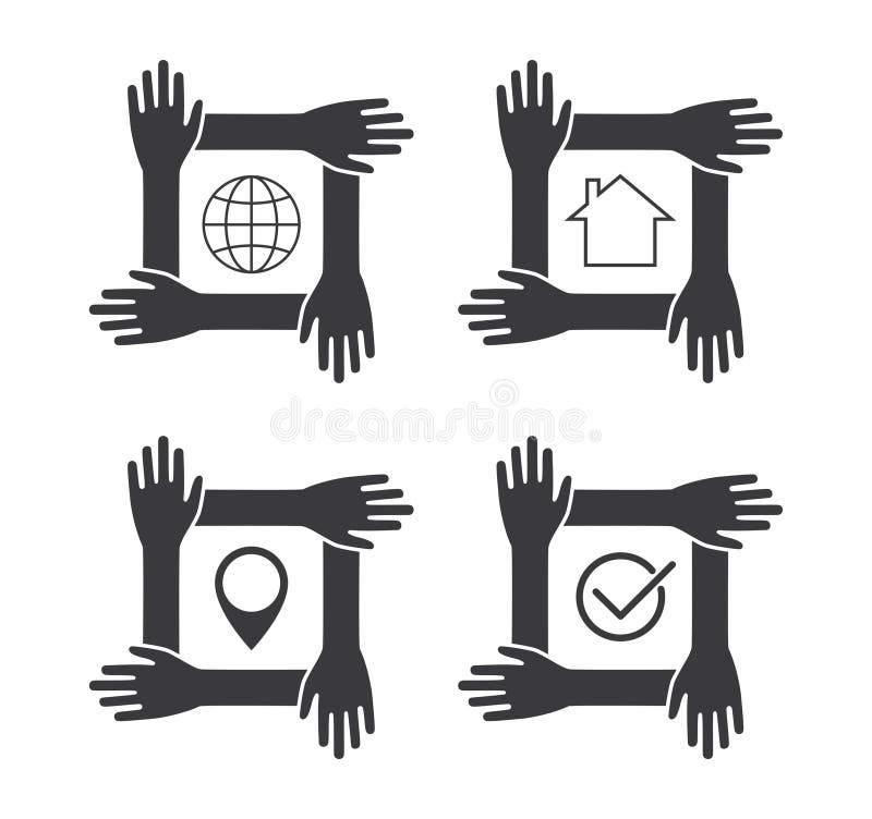 Hand partner teamwork icon stock vector. Illustration of company ...