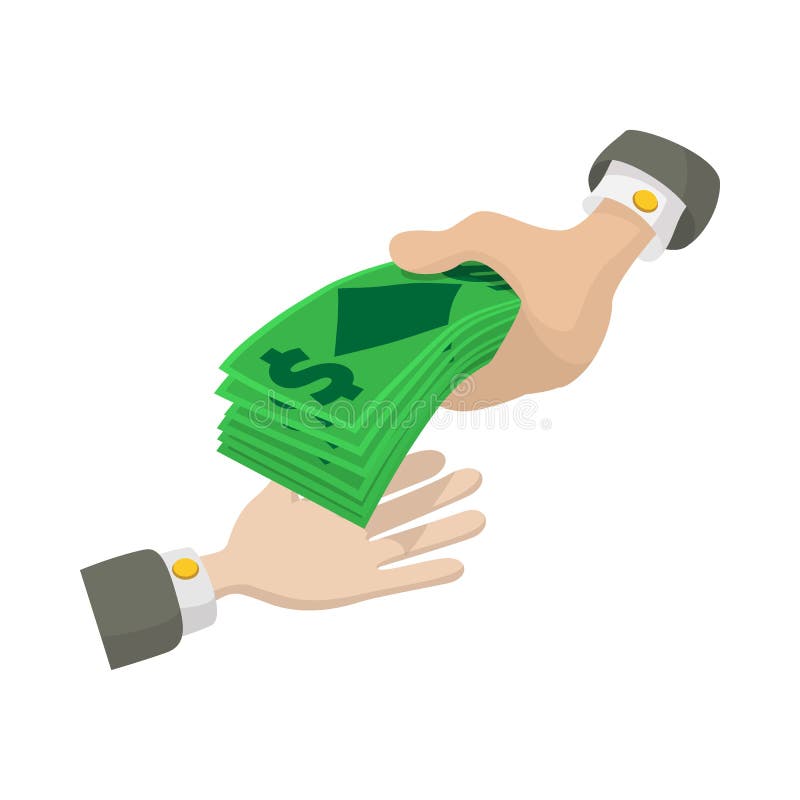 Hand Passing Money Icon, Cartoon Style Stock Vector - Illustration of ...