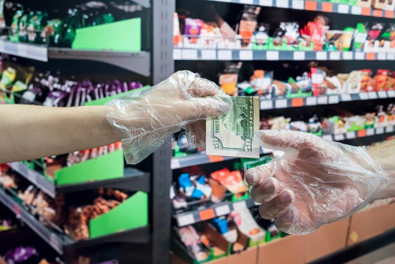 Hand Passing Money in Supermarket Stock Photo - Image of adult ...