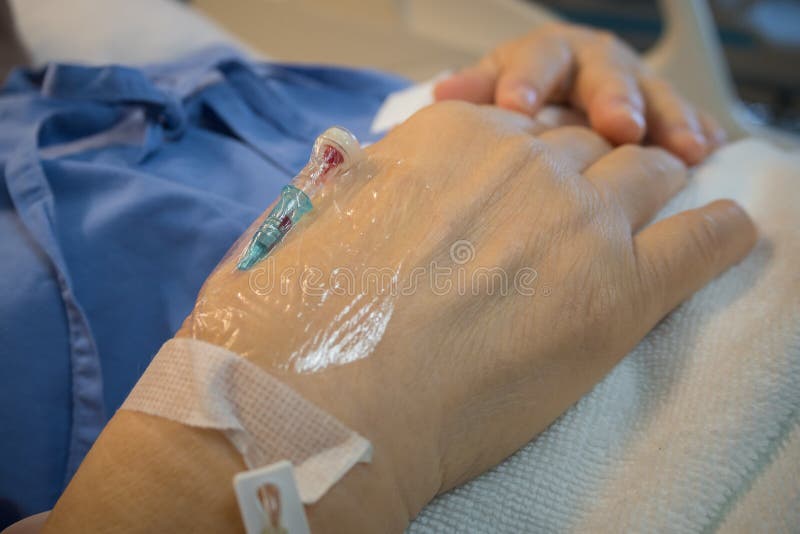 Hand of the patient. stock photo. Image of sickbed, glucose - 121222144
