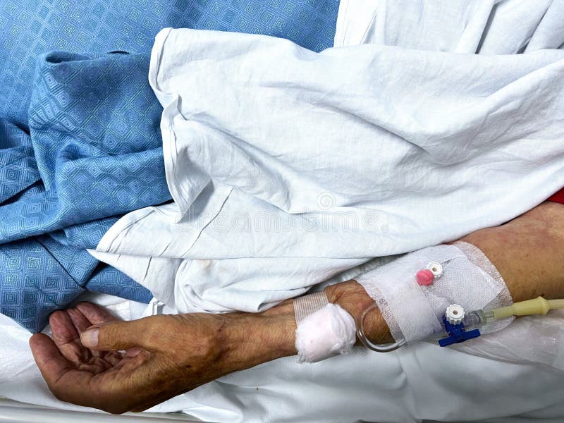 Hand of a Patient in Hospital Ward Stock Image - Image of lying ...