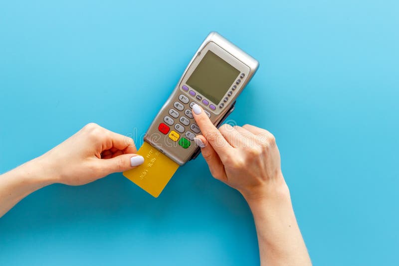 Hand Paying with Credit Card Stock Image - Image of brown, credit: 6736953