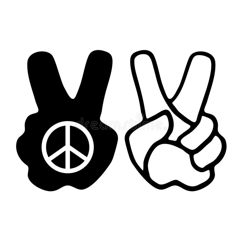 Hand peace symbol stock vector. Illustration of fashion - 74029207