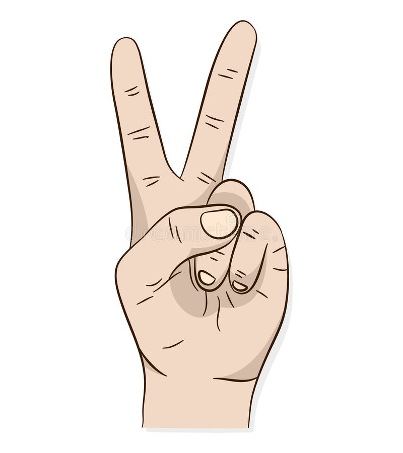 Hand peace or victory sign stock vector. Illustration of person - 60503791