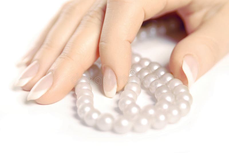 Hand and pearls stock photo. Image of manicure, freshness - 25677836