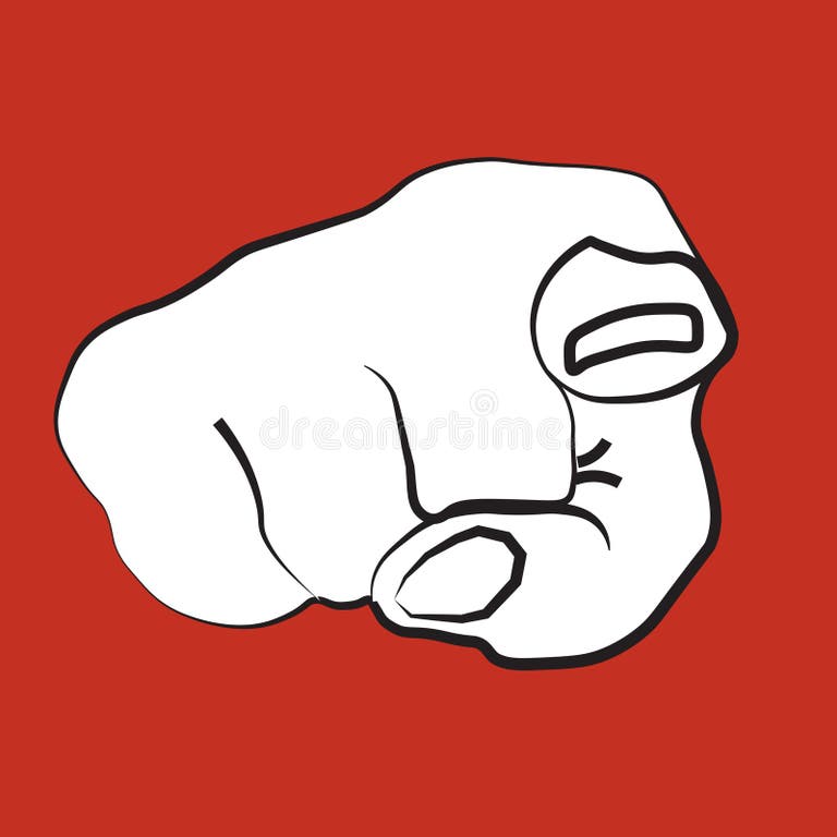 Hand - peka - dig - finger stock illustrationer. Illustration av svart ...