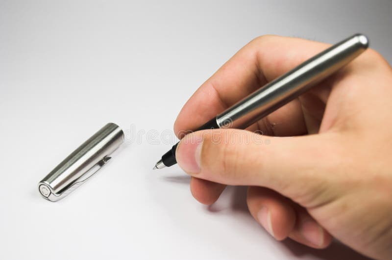 Hand with pen stock image. Image of palm, desk, deal, affiliates - 1332623