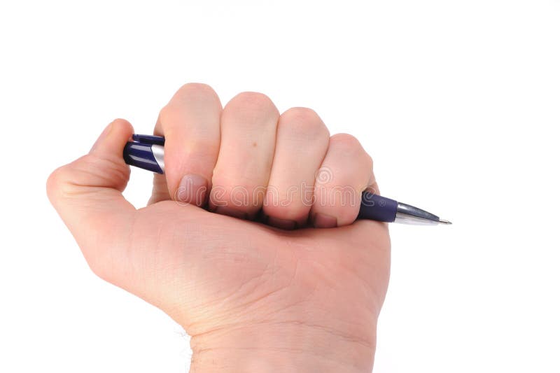 Hand with pen stock photo. Image of thumb, male, hand - 17348346