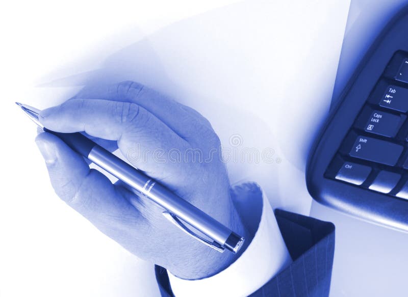 Hand Signing a Document with Pen on Sign Here Line Stock Photo - Image ...