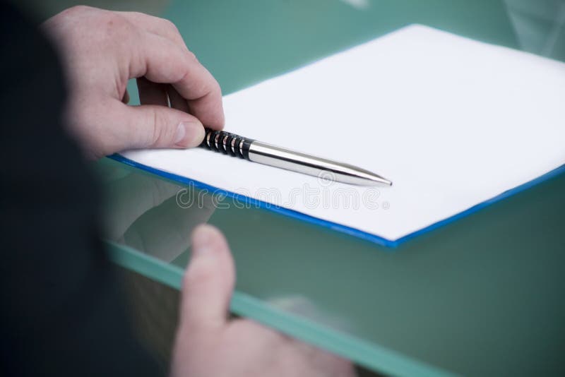 Hand with pen stock image. Image of conference, plan, place - 8883595