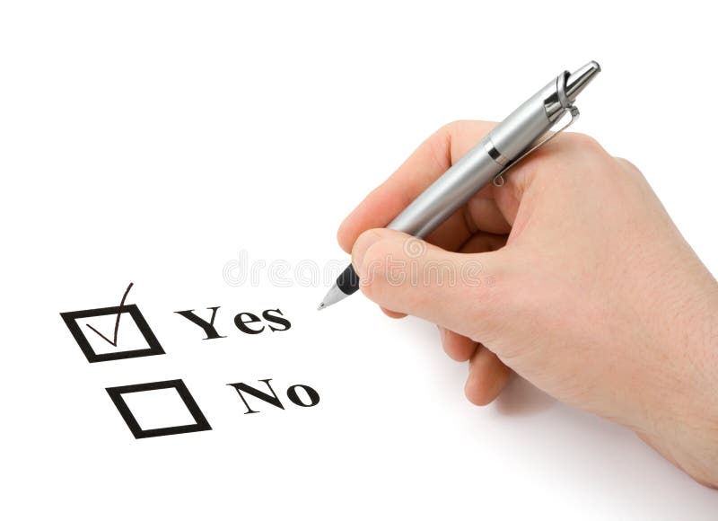 Survey Template, Questionnaire Choice, Marked Check Box with a Pen on ...