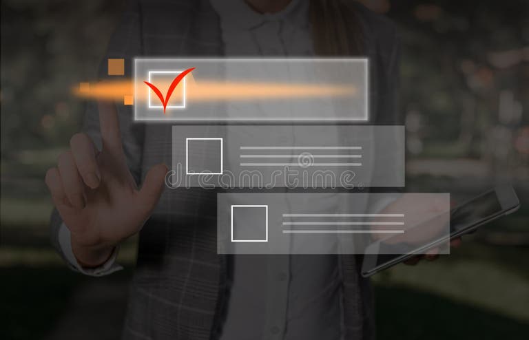 Hand Pen Check Checking Red Mark Empty Square Rectangular Shapes ...