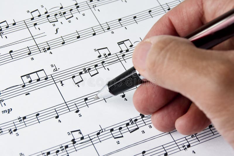 Sloppy music writing. stock image. Image of create, education - 13988693
