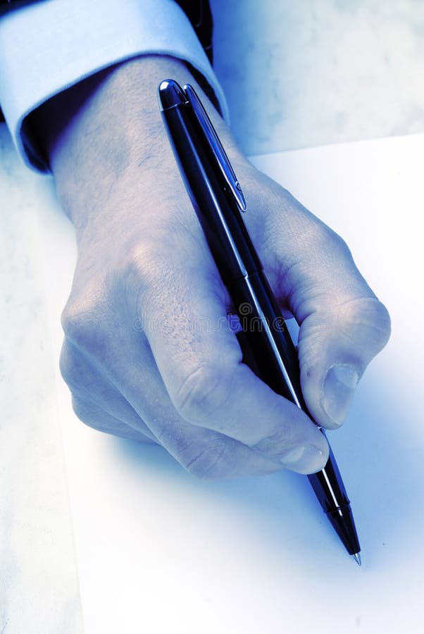 Hand and pen, close up stock photo. Image of handwriting - 2361528