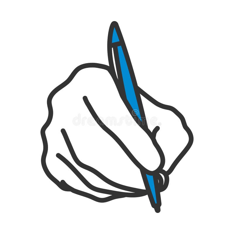 Hand with Pen Icon stock vector. Illustration of icon - 256887182