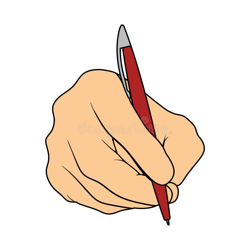 Hand with Pen Icon stock vector. Illustration of communicate - 197693893